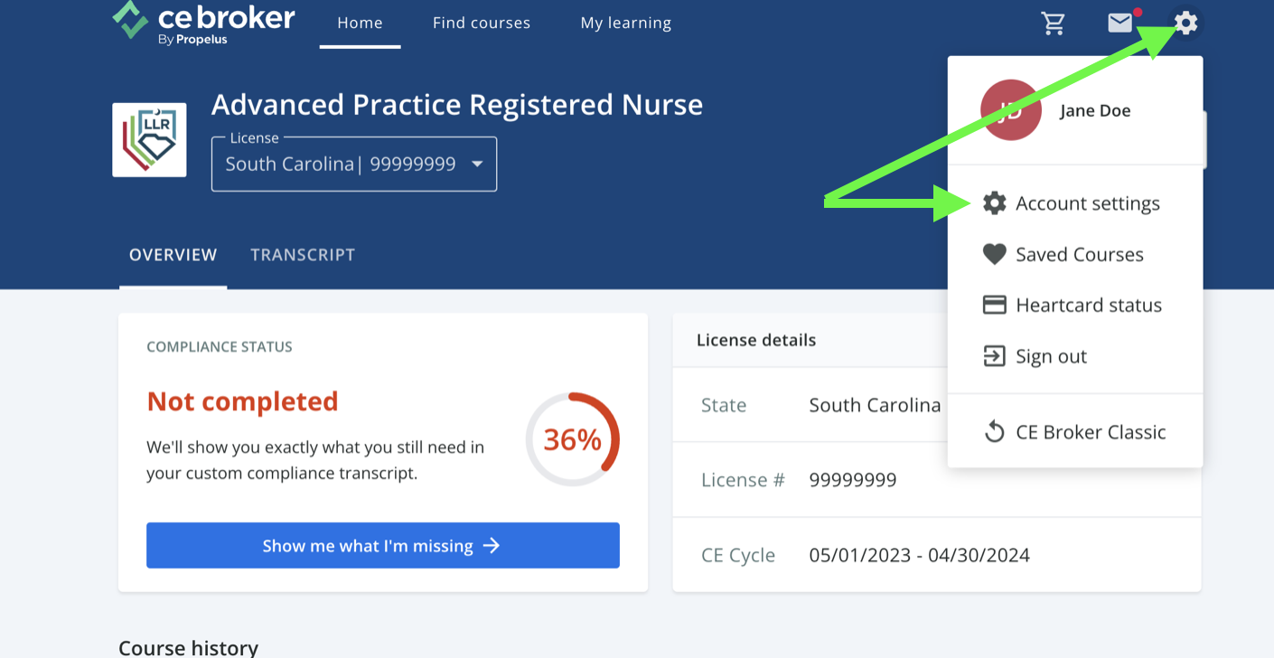 Updating Payment Info – CE Broker
