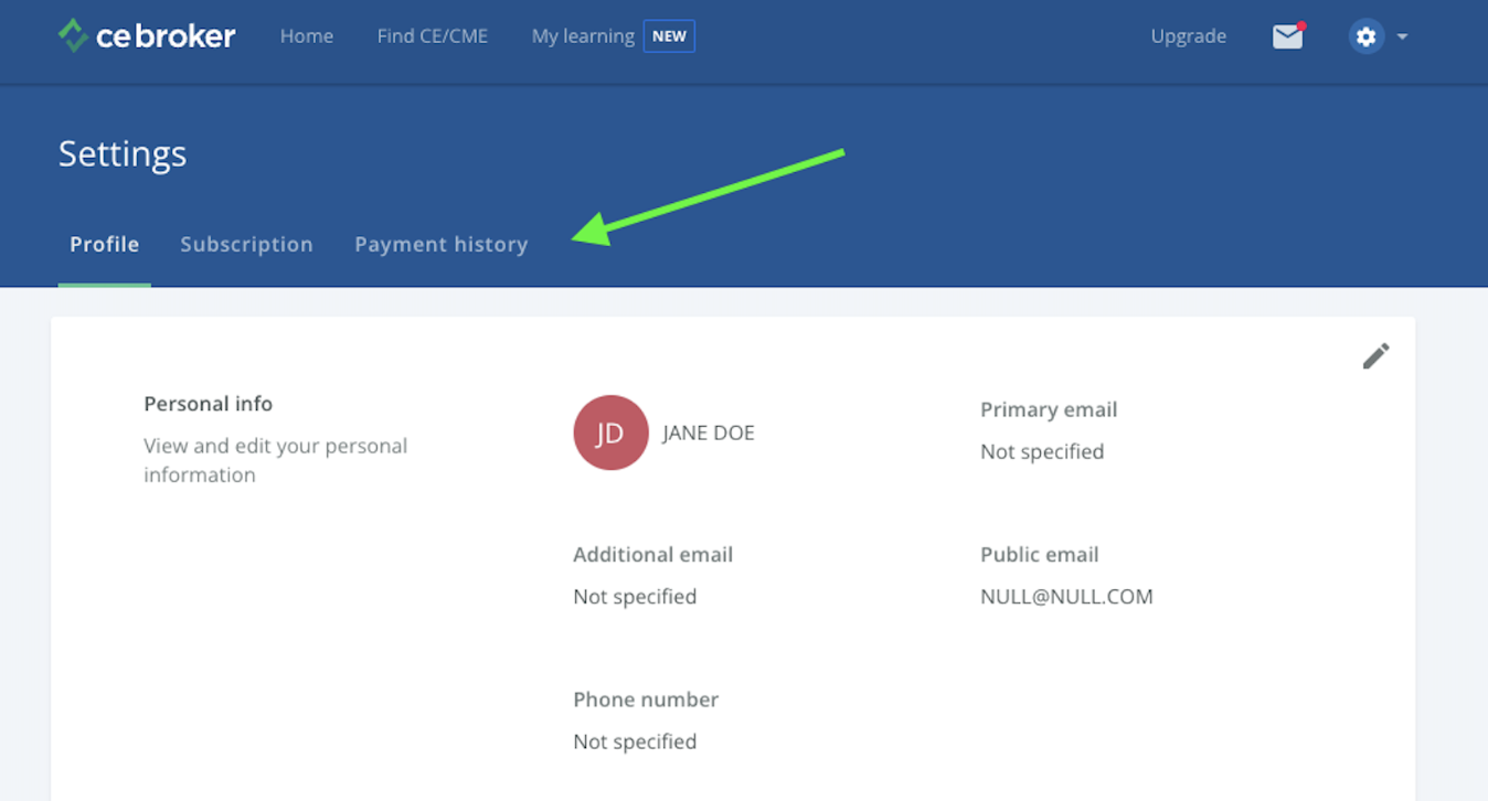 Obtaining Receipts for Payments – CE Broker