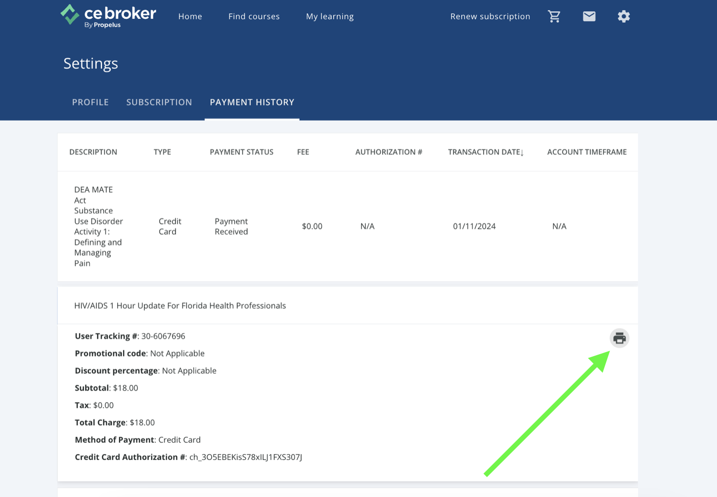 Obtaining Receipts for Payments – CE Broker