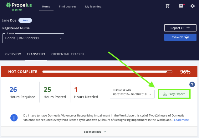 Compliance Transcripts Explained – CE Broker
