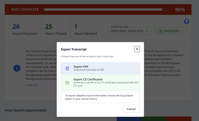 Compliance Transcripts Explained – CE Broker