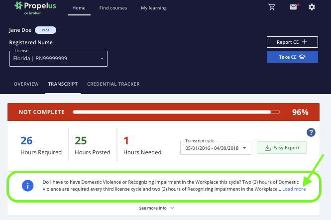 Compliance Transcripts Explained – CE Broker